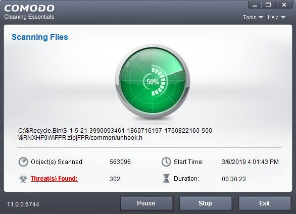 Comodo Cleaning Essentials (CCE) Version 11.0 Full Scan | The Security Products